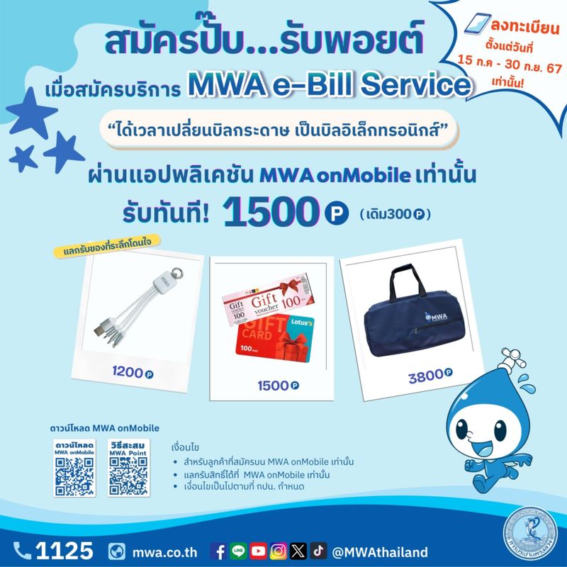 [CHANHEintomagazing] การประปานครหลวง (กปน.) แจก MWA Point 1,500 คะแนน ...
