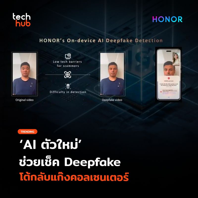 [Techhub] AI ช่วยเตือน โดนกันมาเยอะแล้วกับ Deepfake หนึ่งในวิธียอดฮิตของแก๊งคอลเซ็นเตอร์ ที่ใช้ ...