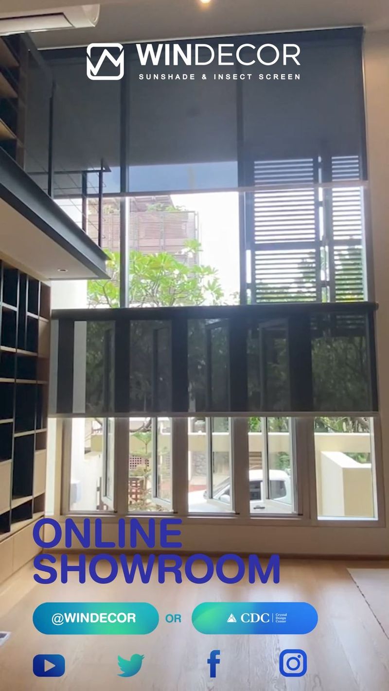 [Sale-Nok Windecor นกไม่ใช่วาฬ ม่าน มุ้ง กันสาด] ห้องโถง Double Space มาพร้อมกระจกสูง จัดม่าน ...