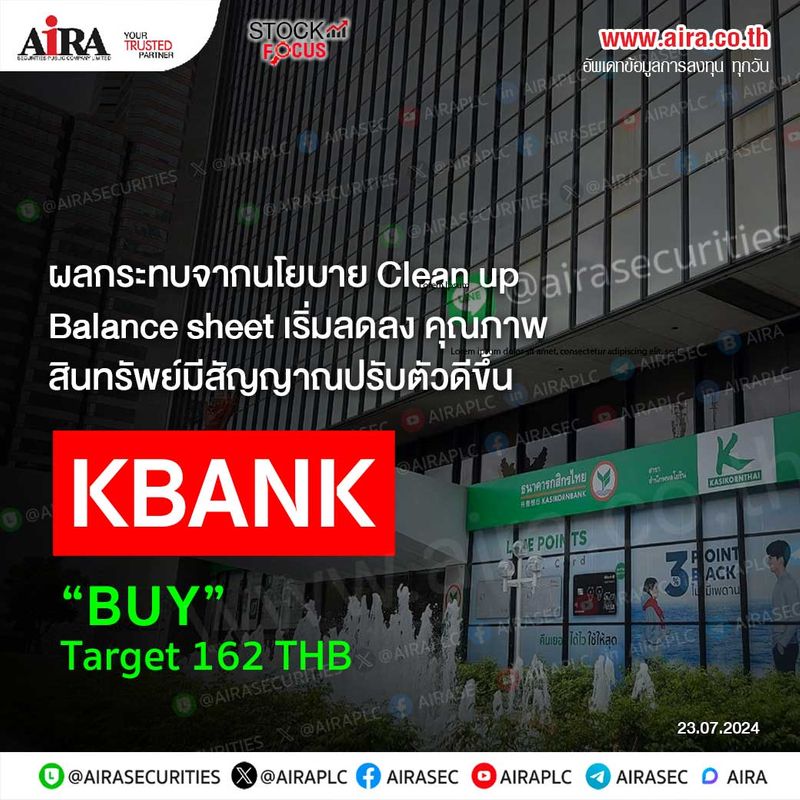 [AIRA SECURITIES] KBANK ผลกระทบจากนโยบาย Clean up Balance sheet เริ่ม ...