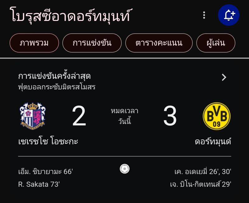[เบื่อเมือง] โบรุสซีอา ดอร์ทมุนด์ ชนะ เซเรซโซ โอซาก้า 3-2