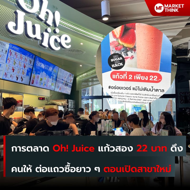 [MarketThink] การตลาด Oh! Juice แก้วที่สอง 22 บาท ดึงคนให้ ต่อแถวซื้อ ...