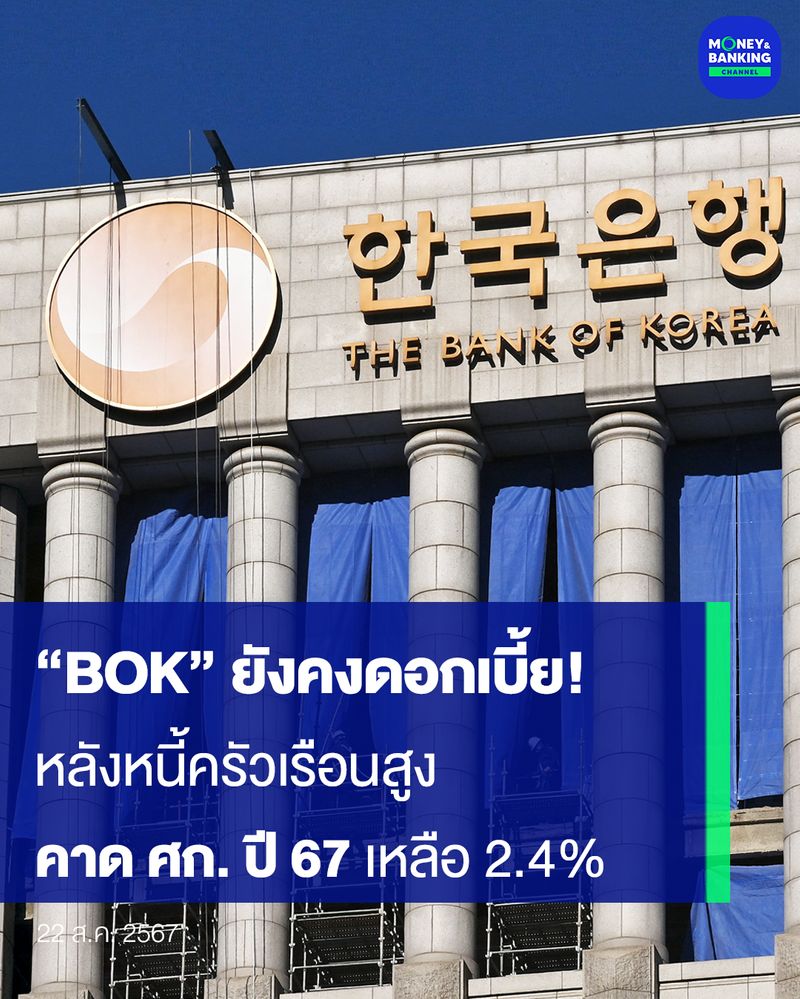 [Money and Banking Channel] “BOK” ยังคงดอกเบี้ย! หลังหนี้ครัวเรือนสูง ...