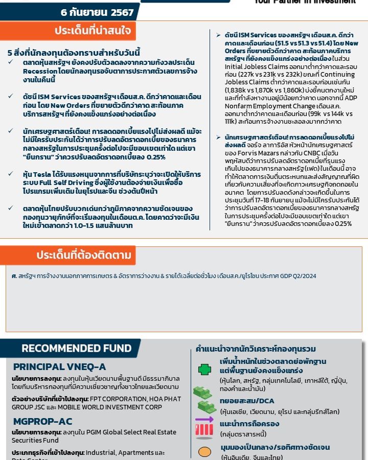 [Jayarpa_AFPT™ ,IP] คำแนะนำปรับพอร์ตกองทุนเดือนกันยายนค่ะ