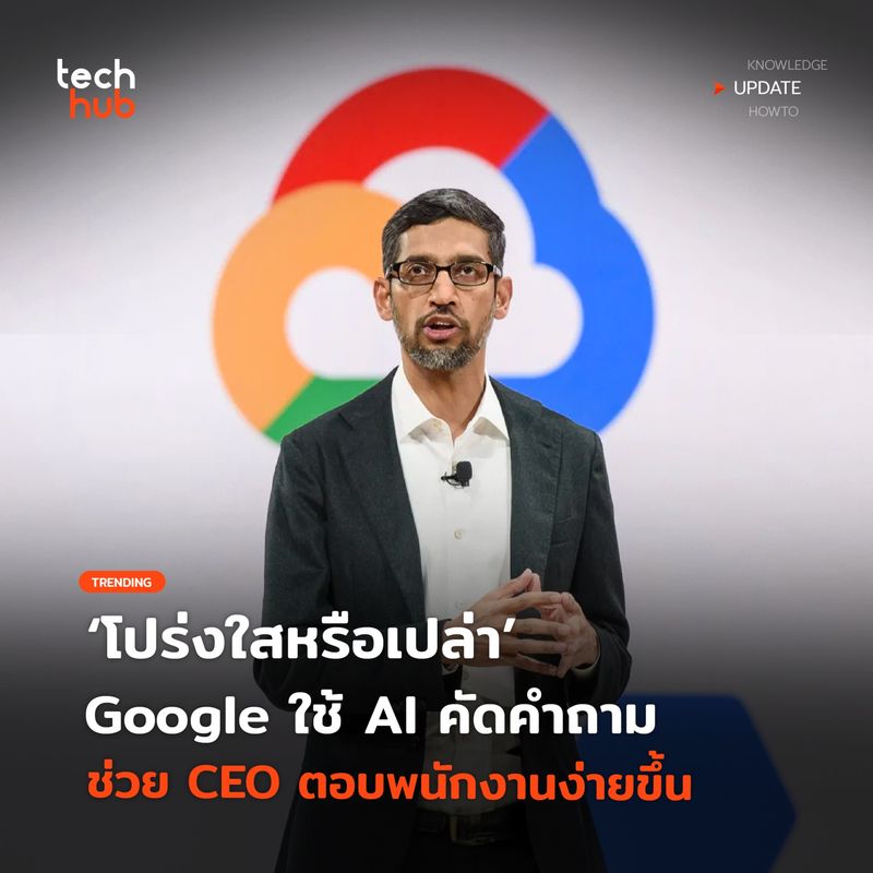 [Techhub] ตกลงยังไง... Google เพิ่งนำระบบ AI ใหม่มาใช้ในการเลือกคำถามสำหรับการประชุมใหญ่ของ ...