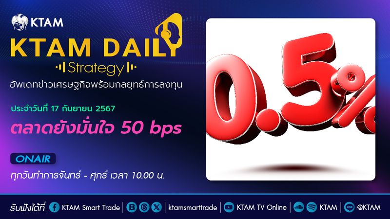 [Krungthai Asset Management] ตลาดยังมั่นใจ 50 bps I KTAM Daily Strategy 17 ก.ย. 2567 : สรุปข่าว ...