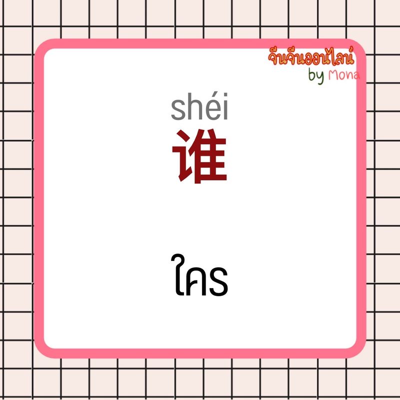 [จีนจีนออนไลน์ by Mona] ตัวอย่าง 5 隹 อักษรที่เขียนคล้ายกัน 谁 shéi/shuí ...