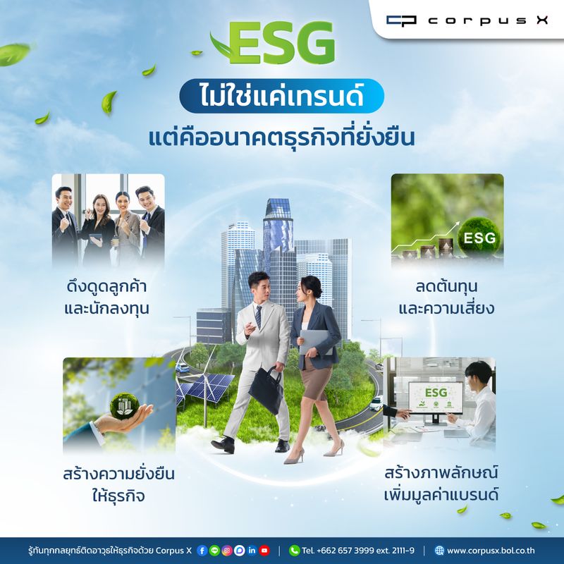 [Corpus X] ESG ไม่ใช่แค่เทรนด์ แต่คืออนาคตธุรกิจที่ยั่งยืน วิกฤตการณ์ด้านสภาพอากาศและสิ่งแวดล้อม ...