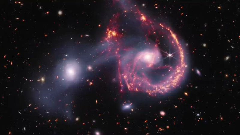 [A Broad vot ] การปะทะกันของจักรวาล: Arp 107 🌀🌌🌠 ภาพใหม่จาก JWST📡 Arp ...