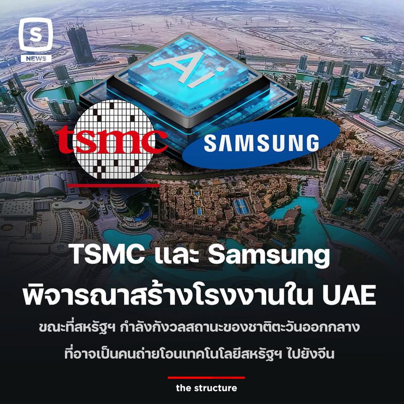 [The Structure] TSMC และ Samsung พิจารณาสร้างโรงงานใน UAE ขณะที่สหรัฐฯ กำลังกังวลสถานะของชาติ ...