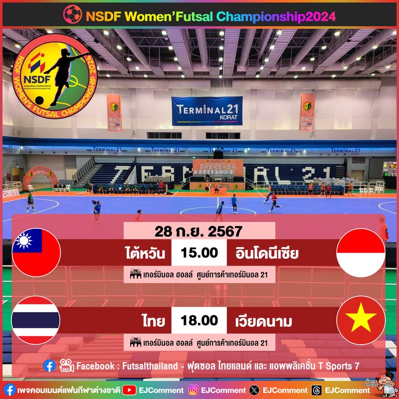 [EJ Comment] ⚽️ฟุตซอลหญิง NSDF Women’s Futsal Championship 2024 วันสุดท้าย 🗓 วันเสาร์ที่ 28 ...