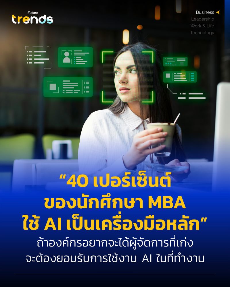 [Future Trends] “40 เปอร์เซ็นต์ของนักศึกษา MBA ใช้ AI เป็นเครื่องมือหลัก” ถ้าองค์กรอยากจะได้ ...