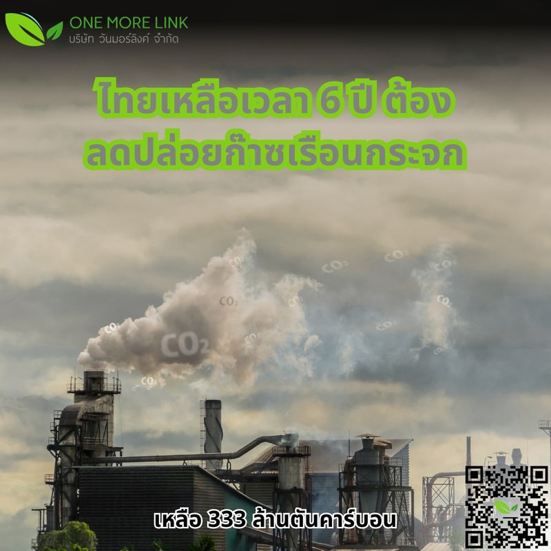 [ONE MORE LINK วันมอร์ลิงค์บริการกำจัดกากอุตสาหกรรม] ไทยเหลือเวลา 6 ปี ต้องลดปล่อยก๊าซเรือนกระจก ...