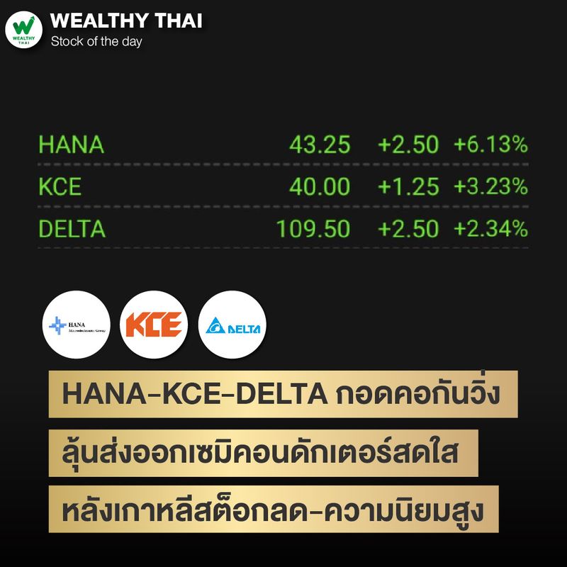 [Wealthy Thai] HANA-KCE-DELTA กอดคอกันวิ่ง ลุ้นส่งออกเซมิคอนดักเตอร์สดใส หลังเกาหลีสต็อกลด-ความ ...