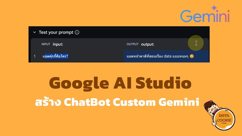 [Datacookie] Google AI Studio สร้าง Chatbot custom Gemini 🤖⚙️ คลิปนี้แอดคุ้กกี้ 🍪 จะมาแชร์ ...