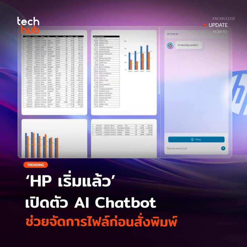 [Techhub] AI มาแร๊งงง ในยุคที่ AI มาแรง HP ได้พัฒนา AI Chatbot สำหรับเครื่องพิมพ์ ที่ช่วยให้การ ...