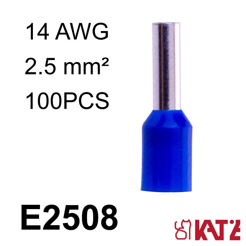 [beangadget.com] หางปลาคอร์ดเอ็น ข้อต่อย้ำปลายสาย แบบเดี่ยวหุ้ม Cord End Sleeves E2508 CE 2.5-8 ...