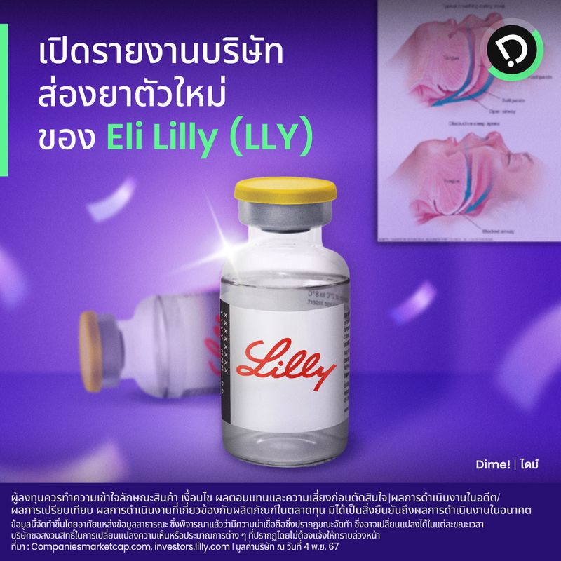 [Dime!] เปิดรายงานบริษัท ส่องยาตัวใหม่ของ Eli Lilly (LLY) Eli Lilly ...