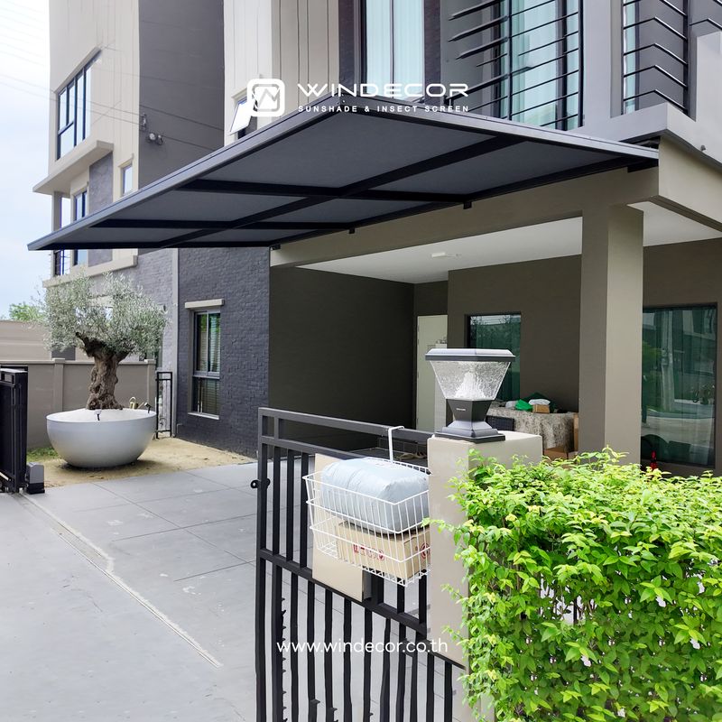 [เจ้าเนิฟ x Windecor] 🪟🚪หลังคากันสาดไร้เสา รุ่น ARES WIN🏠🌿 ใช้ผ้าใบแรงดึงสูง Membrane Tension ...