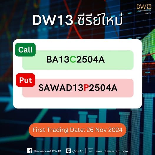 [@Newss] 🆕DW13 ซีรีย์ใหม่ล่าสุด! 🟢BA13C2504A 🔴SAWAD13P2504A