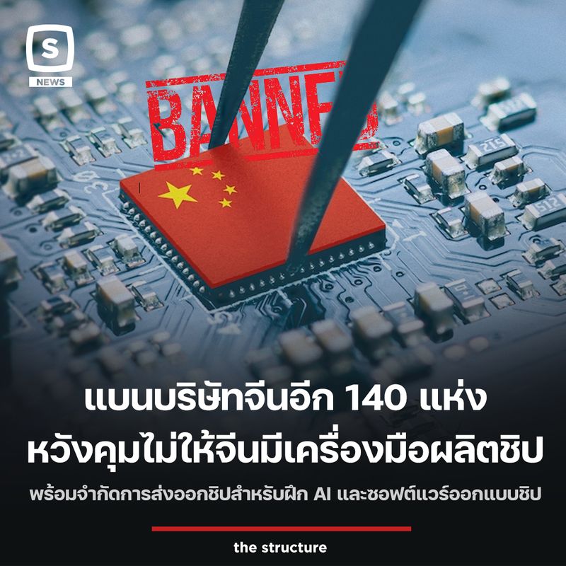 [The Structure] แบนบริษัทจีนอีก 140 แห่ง หวังคุมไม่ให้จีนมีเครื่องมือ ...