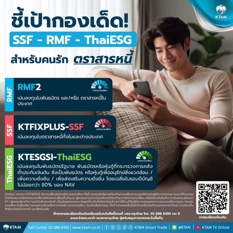 [Krungthai Asset Management] 💰 ชี้เป้ากองเด็ด! SSF-RMF-ThaiESG สำหรับคนรักตราสารหนี้ 📍ลงทุนง่าย ...