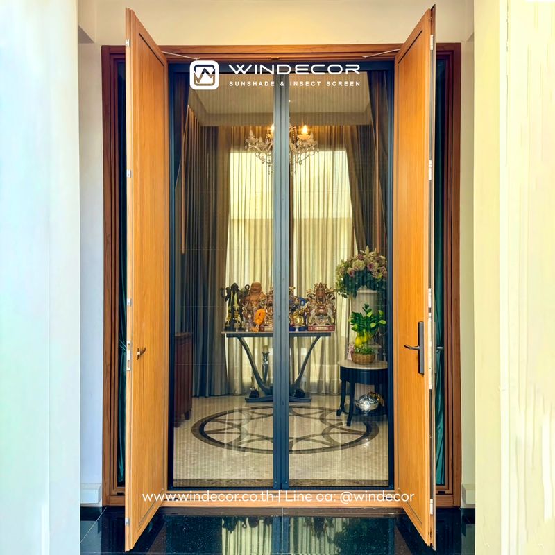 [BirdKung - Windecor (เบิร์ดคุงมุ้งจีบพันล้าน)] ประตูบานเปิดคู่ ติดมุ้งพับจีบบานคู่ รูปแบบการ ...