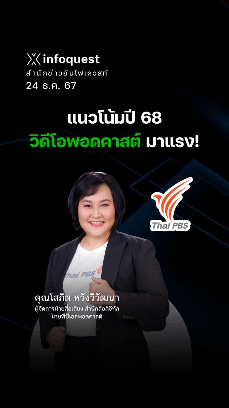 [InfoQuestNews - สำนักข่าวอินโฟเควสท์] แนวโน้มปี 68 วิดีโอพอดคาสต์ มาแรง!