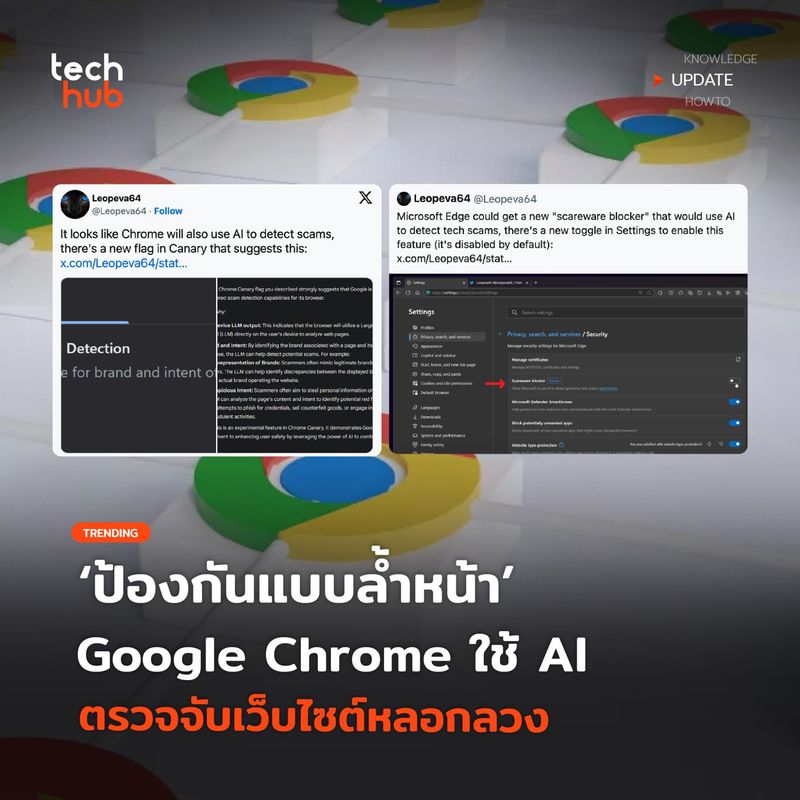 [Techhub] ของดี! Google กำลังเปิดตัวฟีเจอร์ใหม่ที่ใช้ AI บน Chrome เพื่อช่วยตรวจจับเว็บไซต์ที่ ...