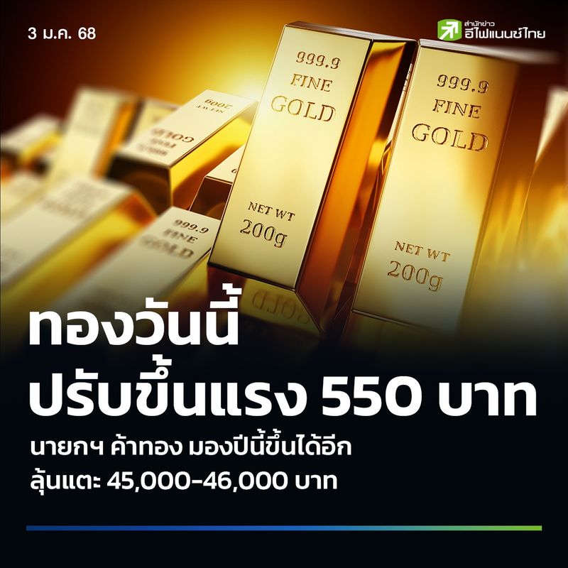 [efinanceThai - สำนักข่าวหุ้น และการลงทุน] นายกสมาคมค้าทองคำ คาดราคาทองปีนี้ขึ้นต่อ ลุ้นแตะ ...