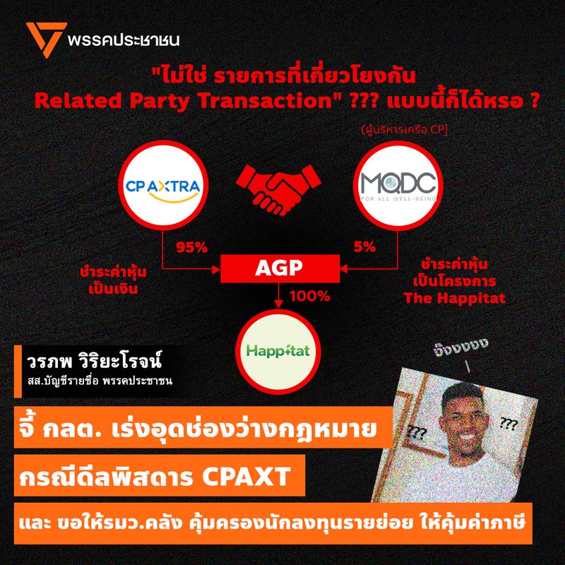 [วรภพ วิริยะโรจน์] [ จี้ กลต. เร่งอุดช่องว่างกฎหมาย กรณีดีลพิสดาร CPAXT... [ จี้ กลต. เร่งอุด ...