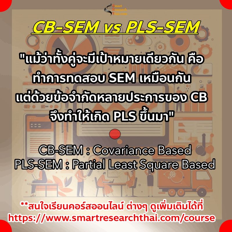 [SmartResearchThai] CB-SEM vs PLS-SEM "แม้ว่าทั้งคู่จะมีเป้าหมายเดียวกัน คือ ทำการทดสอบ SEM ...