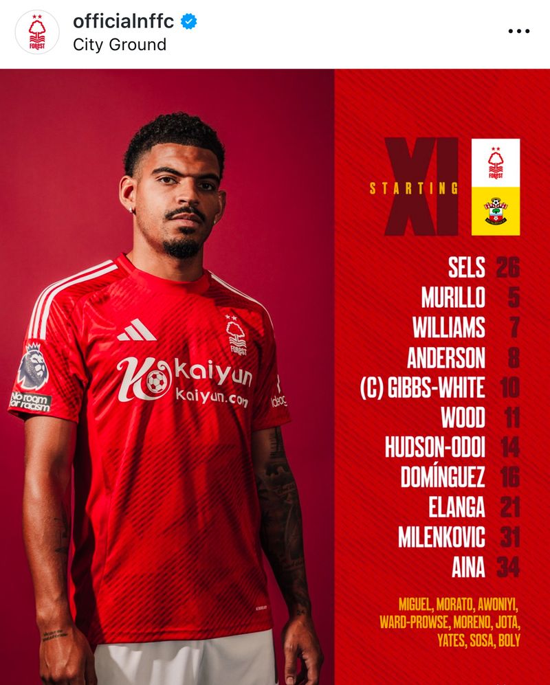 [NGOLO FOOTBALLTH] 🔴 Line-Up : 21.00 : 🌲 NFO vs SOU ⛩️ #FPL #GW22 # ...