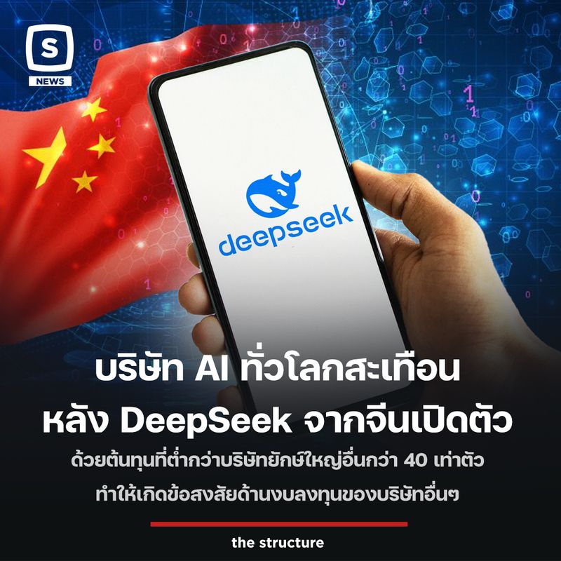 [The Structure] บริษัท AI ทั่วโลกสะเทือน หลัง DeepSeek จากจีนเปิดตัว ...