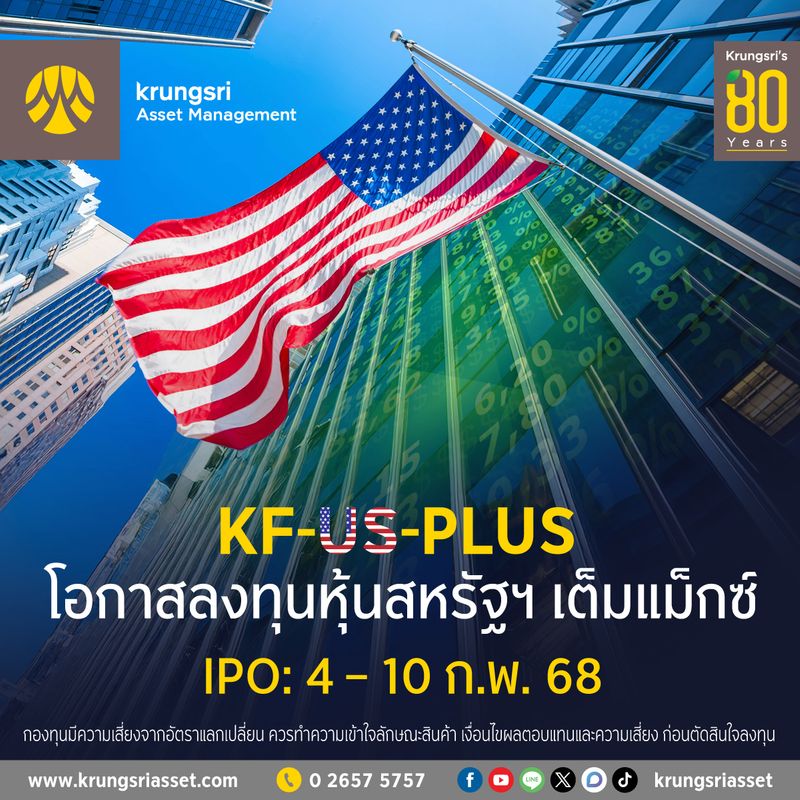 [Krungsri Asset Management] KF-US-PLUS ลงทุนหุ้นสหรัฐฯ จัดเต็มแม็กซ์ ...
