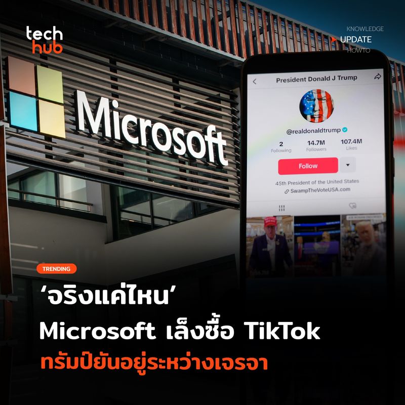 [Techhub] อีลอน มัสก์ ก็แค่ตัวหลอก ประธานาธิบดีโดนัลด์ ทรัมป์ของสหรัฐฯ เผยไมโครซอฟต์อยู่ใน ...