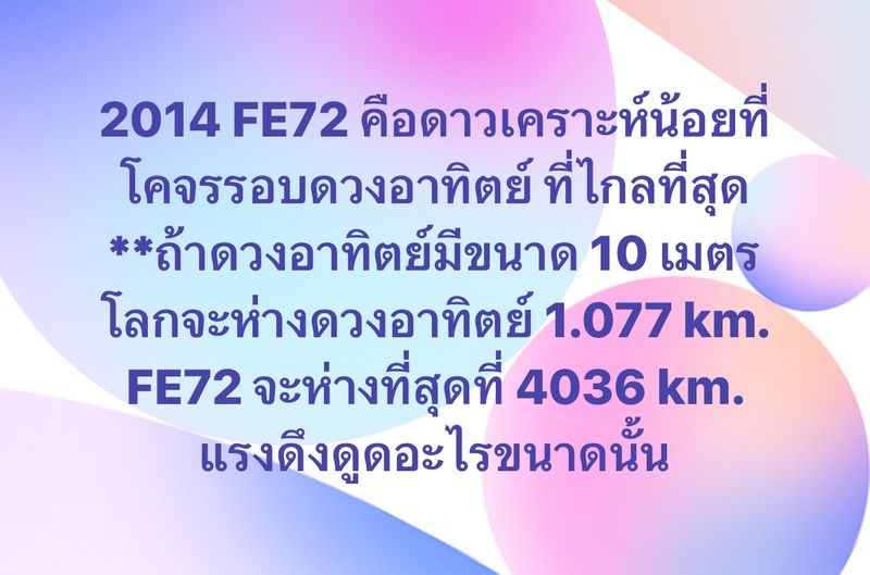 [หลงไหลในจักรวาล: Astroscience] 2014 FE72 คือดาวเคราะห์น้อยที่โคจรรอบ ...