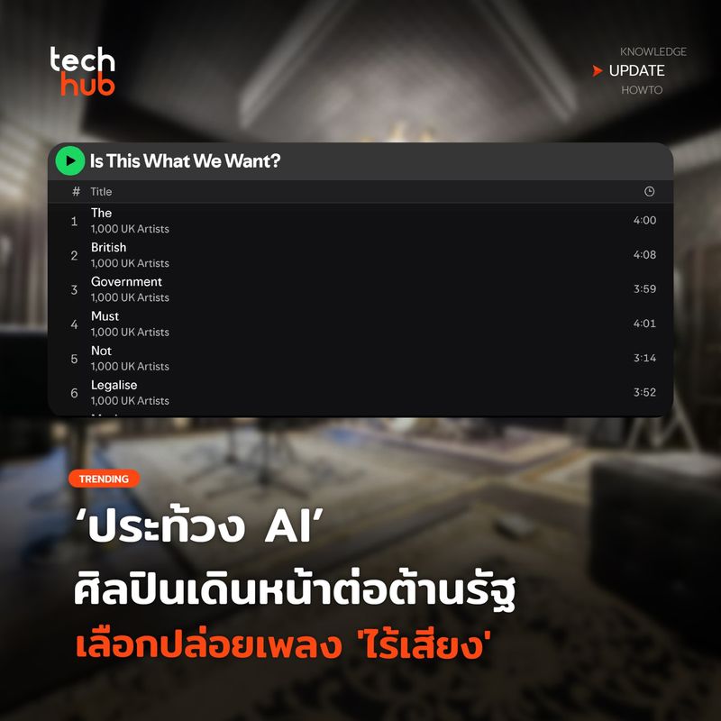 [Techhub] ละเมิดลิขสิทธิ์ ปัญหา AI นำข้อมูลไปเทรนยังเป็นที่กังขาต่อไป หลังไม่นานนี้พบอัลบั้มเพลง ...