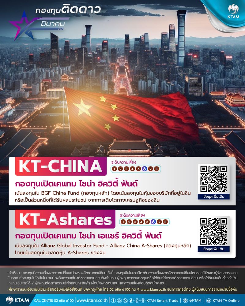 [Krungthai Asset Management] ⭐️กองทุนติดดาว ประจำเดือนมีนาคม ปี 2568!! จาก KTAM 🚩KT-CHINA กองทุน ...