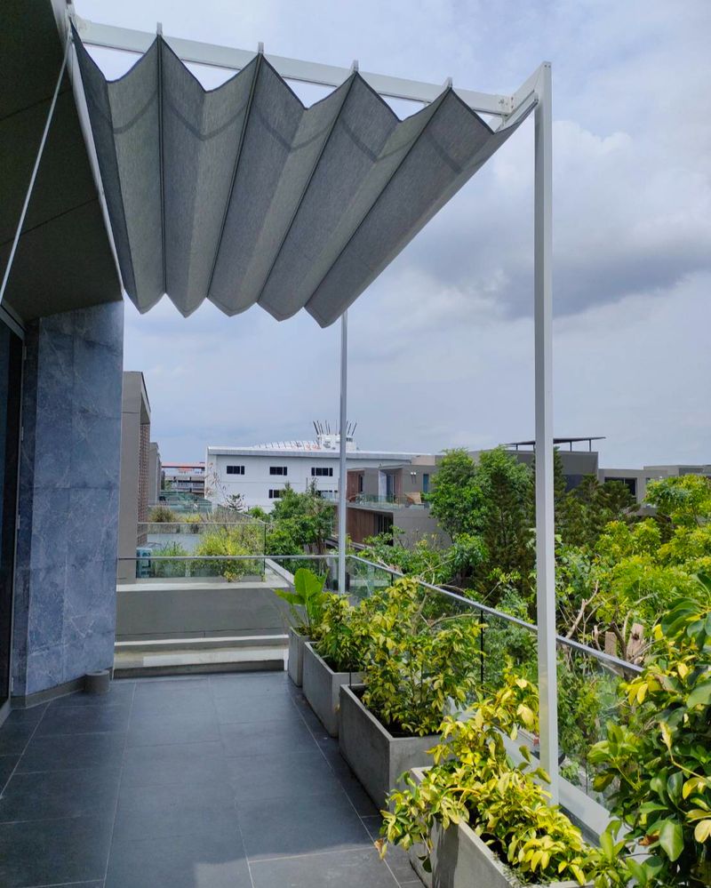 [Sale-Jean Windecor (จีนจุ๋ง มุ้งพับจีบญี่ปุ่น)] กันสาดพับจีบลอน ผ้าอะ ...