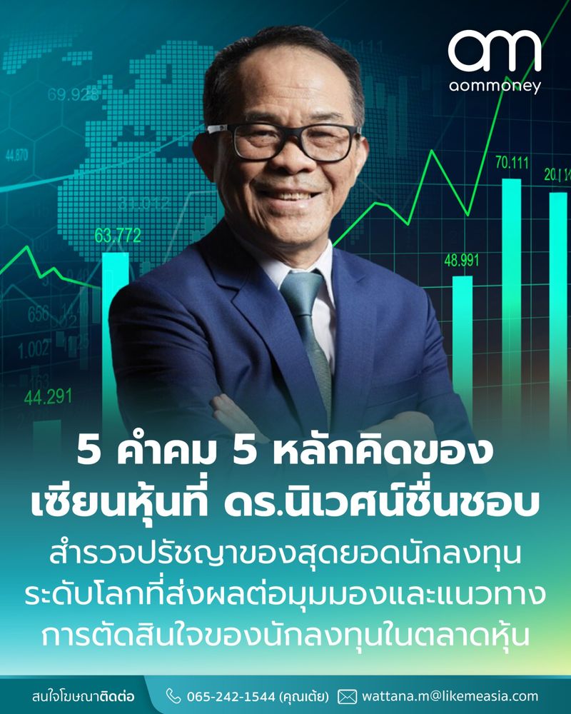 [aomMONEY] 5 คำคม 5 หลักคิดของเซียนหุ้นที่ ดร.นิเวศน์ชื่นชอบ สำรวจปรัชญาของสุดยอดนักลงทุนระดับ ...
