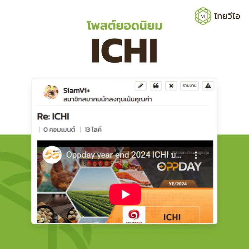 [Thai VI] #ร้อยคนร้อยหุ้น หุ้น ICHI: สมาคมนักลงทุนเน้นคุณค่า (ประเทศไทย) “ภาพรวมผลประกอบการปีที่ ...