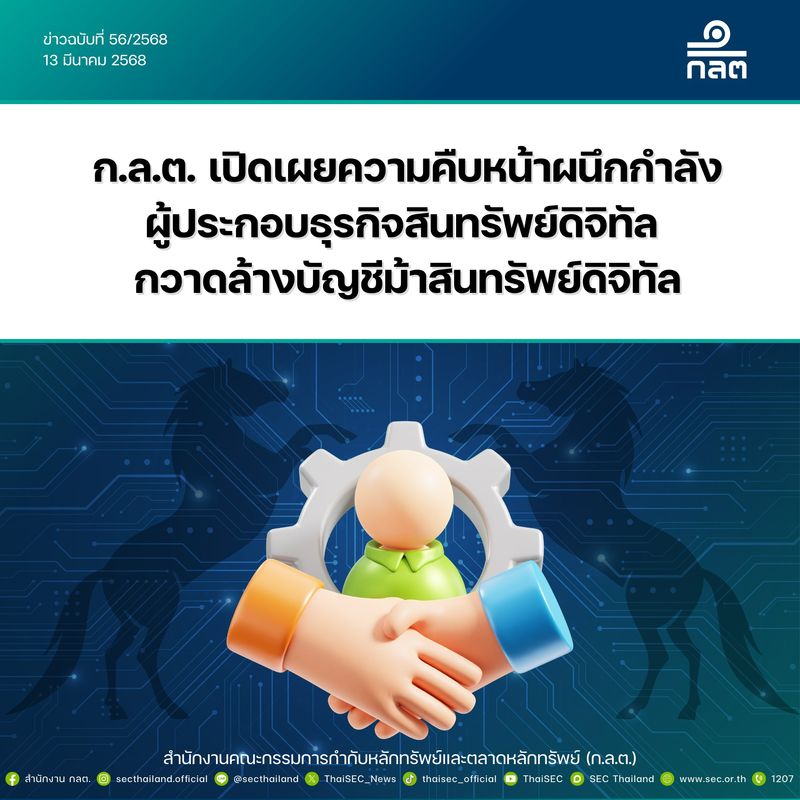 [SEC Thailand] ก.ล.ต. เปิดเผยความคืบหน้าผนึกกำลังผู้ประกอบธุรกิจสิน ...