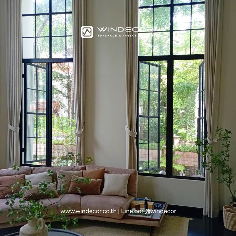 [เจ้าเนิฟ x Windecor] ออกแบบสวยงาม ทันสมัย หน้าต่างมุ้งพับจีบ เฟรมเล็ก มุ้งพับจีบมีดีไซน์ที่ ...