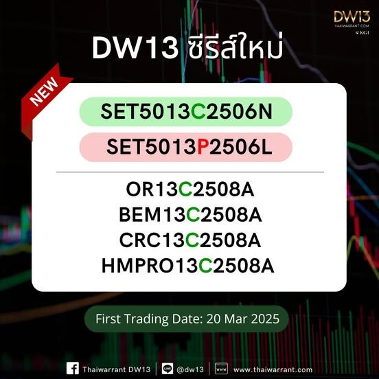 [@Newss] 🆕DW13 ซีรีส์ใหม่ล่าสุด! 🟢SET5013C2506N 🔴SET5013P2506L OR13C2508A BEM13C2508A ...
