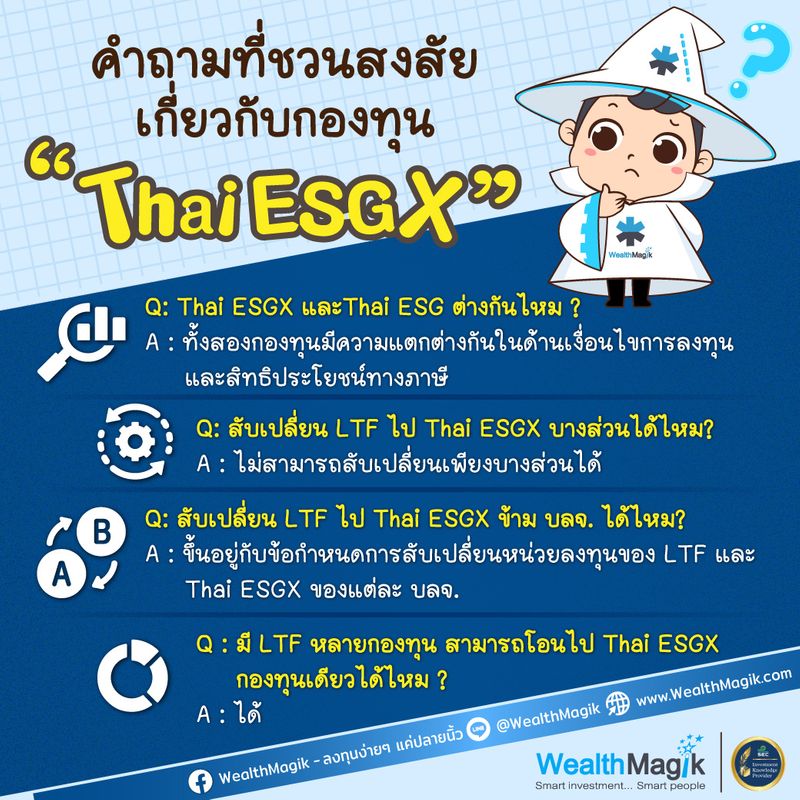 [WealthMagik] คำถามที่ชวนสงสัย? กับกองทุน Thai ESGX 🥴 1. Thai ESGX ต่าง ...