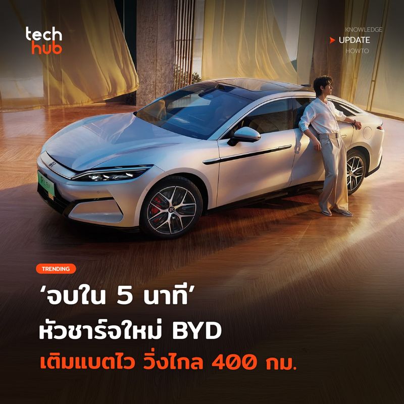 [Techhub] 5 นาที วิ่งปร๋อออ ... ปัญหาใหญ่ของรถ EV ที่หลายคนยังกังวลก็คือเรื่องของเวลาในการชาร์จ ...
