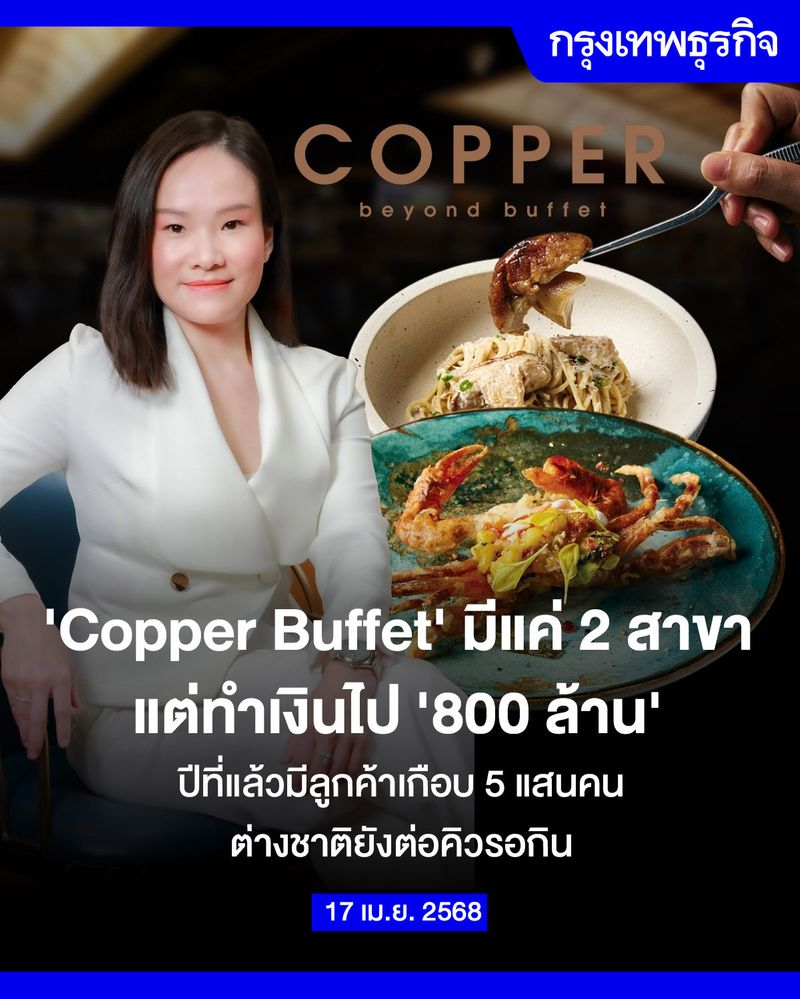 [กรุงเทพธุรกิจ] ‘Copper Buffet’ มีแค่ 2 สาขา แต่ทำเงินไป ‘800 ล้าน’ปี ...