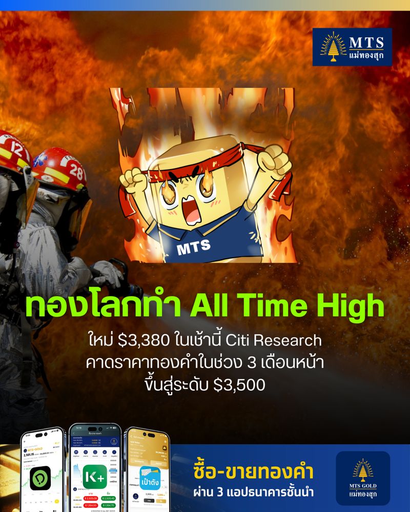 [MTS GOLD GROUP] ทองโลกทำ All Time High ใหม่ $3,380 ในเช้านี้ Citi ...
