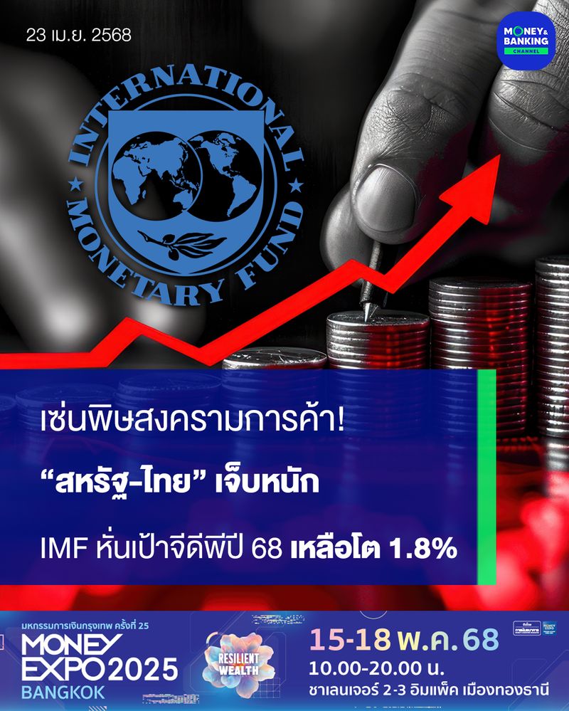 [Money and Banking Channel] เซ่นพิษสงครามการค้า! “สหรัฐ-ไทย” เจ็บหนัก IMF หั่นเป้าจีดีพีปี 68 ...
